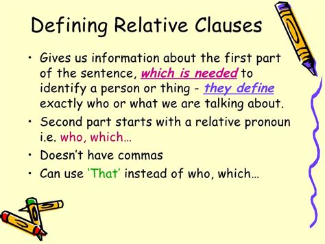 Non Defining Clauses