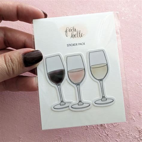 Wine Glass Stickers Etsy