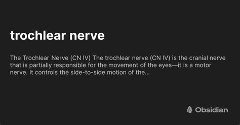 Trochlear Nerve Obsidian Publish