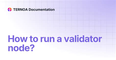 How To Run A Validator Node Ternoa Documentation