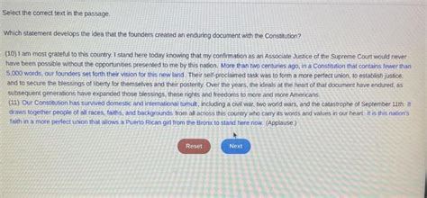 Select the correct text in the passage Which statement develops the ...