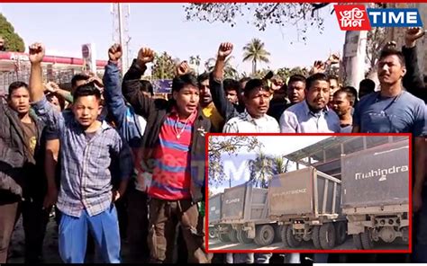 Truck Drivers Protest Centres New Hit And Run Law Across Assam