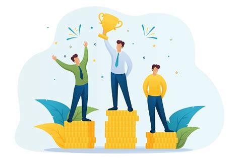 비즈니스 리더십 상 사업가의 성공에서 기업가의 성공의 개념 플랫 2d 문자입니다 웹 디자인에 대한 개념 1위에 대한 스톡 벡터