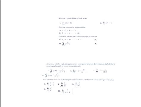 Solved Write The Expanded Form Of Each Series L Σ4n 1 3