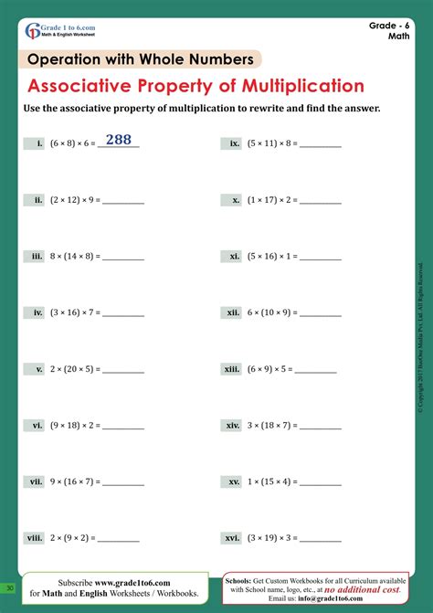 Associative Property Of Multiplication Worksheets Printable Worksheets