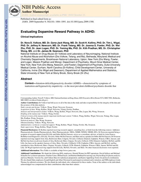 PDF Evaluating Dopamine Reward Pathway In ADHD Clinical Implications