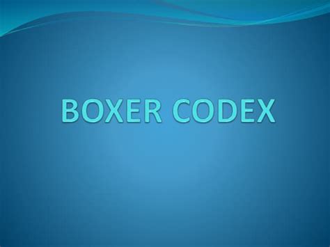 Boxer Codex Pptx