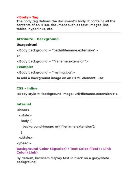 Class 10 Computer Application Notes Pdf Html Element Typefaces