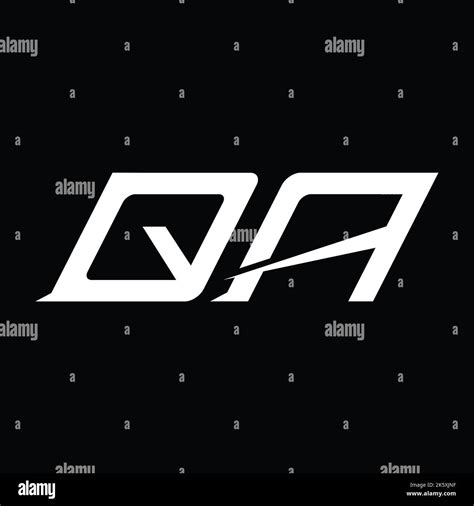 QA Logo Monogram Letter With Slice Style Design Template Stock Photo Alamy