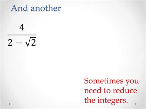 Ppt Rationalizing Denominators Powerpoint Presentation Free Download