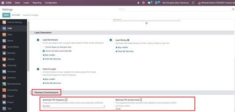 Settings In Odoo 16 CRM Odoo V16 Enterprise Edition Book