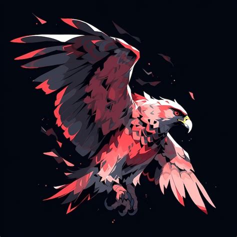 Premium Ai Image Blood Eagle Mid Flight Red Design Mascot Design