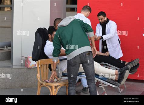 Cairo Egypt December 15 2022 Blood Volunteer Donor During A Blood