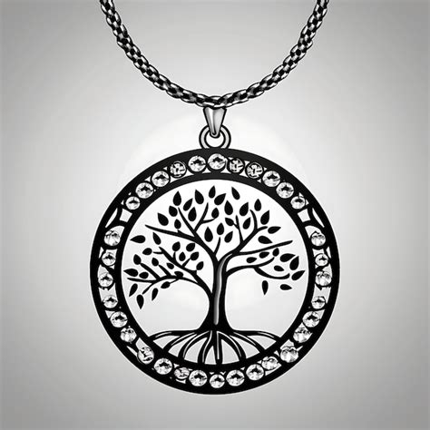 Frame Of Pendant Cnc Art With Tree Of Life And Gemstones Small Tree Cnc Die Cut Outline Tattoo