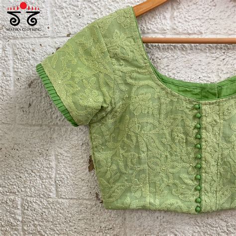 Lucknow Chikan Hand Embroidered Blouse Spatika Clothing