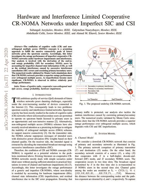 Hardware And Interference Limited Cooperative Cr Noma Networks Under