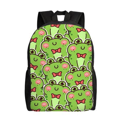 Haiem Cute Green Frog Backpack Stylish And Durable 15 Inch Laptop
