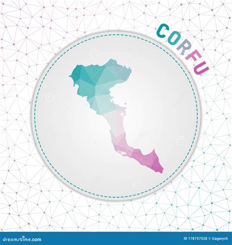 Vector Polygonal Corfu Map Stock Vector Illustration Of Diamond