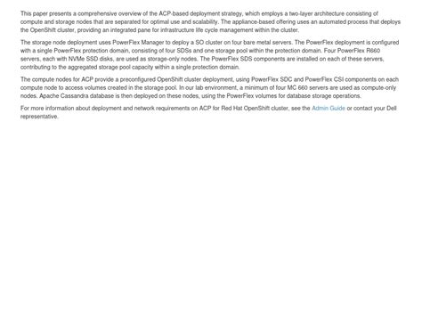Overview Dell Apex Cloud Platform For Red Hat Openshift Deployment