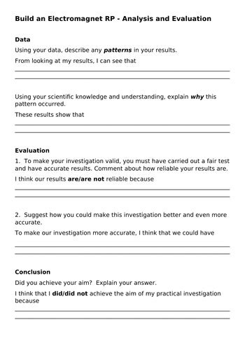 Aqa Ks3 Electromagnets Module Build An Electromagnet Practical Lesson Teaching Resources