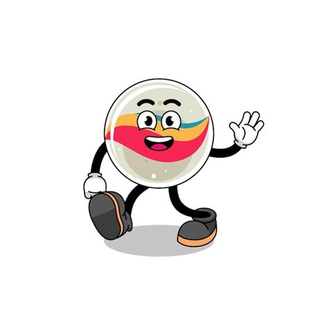 Premium Vector Marble Toy Cartoon Walking