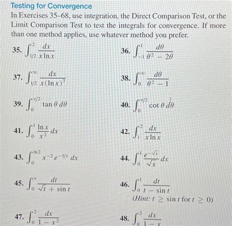 solved testing for convergence in exercises 35 68 use