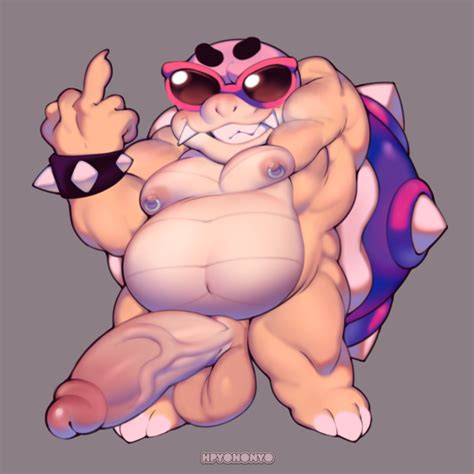 Rule 34 Anthro Balls Big Penis Boner Erection Hand Behind Head Hpyononyo Koopaling Male Male