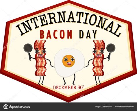 International Bacon Day Banner Template Illustration Stock Vector By