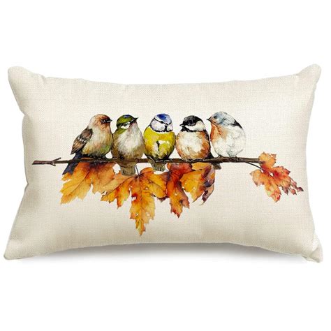 Rabusofa Fall Pillow Covers 12x20 Inch Bird Autumn