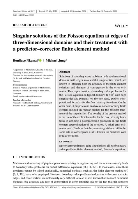 Singular Solutions Of The Poisson Equation At Edges Of Threedimensional Domains And Their
