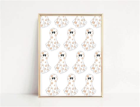Ghosts Art Print Halloween Art Print Halloween Decor Cute Etsy