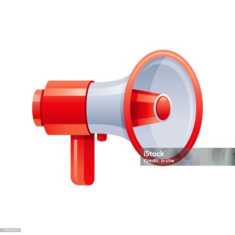 스피커 벡터 라우드 스피커 만화 불혼 메가폰 아이콘입니다 공개 시끄러운 음성 스피커 그림 소리 마이크가 고립되어 있다고 외칩니다 플랫 혼은 통신 개념을 발표합니다 3d 경고