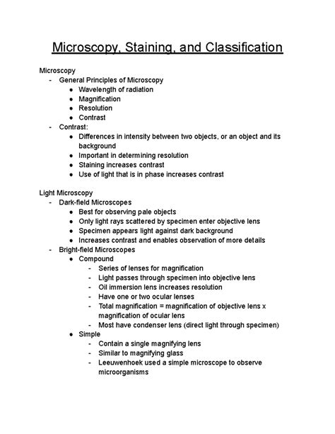 Ch4 Microscopy Staining And Classification Microscopy Staining