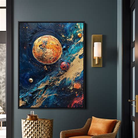Stellar Tides Solar System Art Canvas Print Cozy Art Nest