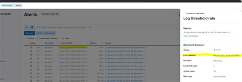 Actionable Observability Started At Timestamp In Alert Detail Flyout