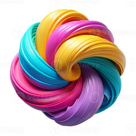 Vibrant Swirling Rainbow Abstract 3D Render 55720493 PNG