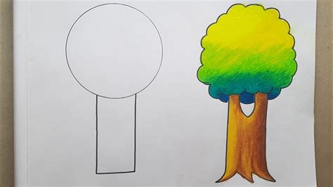 How To Draw A Beautiful Tree Tree Drawing Easy সহজে গাছ আকঁব কিভাবে । Youtube