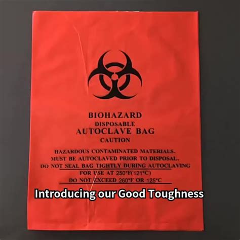 Large Biodegradable Hdpe Pe Biohazard Waste Bag Big Flat Garbage