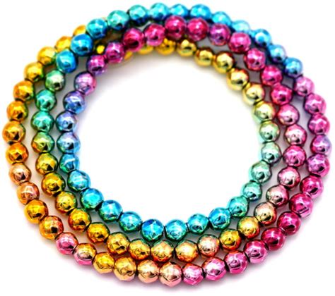 Approx 15 Strand 4mm Hematite Man Made Round Beads Graduated