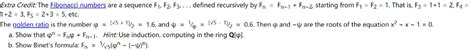 Solved Extra Credit The Fibonacci numbers are a sequence F1 | Chegg.com