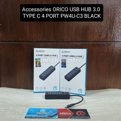 Jual Accessories Orico Usb Hub 30 Type C 4 Port Pw4u C3 Black Shopee
