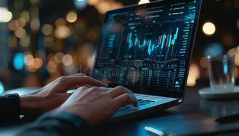 A Man Is Typing On A Laptop With A Screen Displaying A Map Of The World