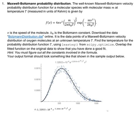 Solved 1 Maxwell Boltzmann Probability Distribution The