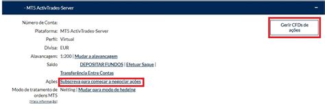 Configurações da Conta Suporte ActivTrades Global