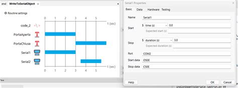 Serial Port Object Builder PsychoPy