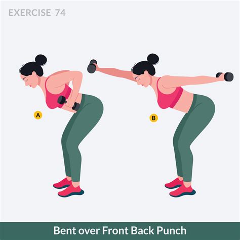 Bent Over Front Back Punch Exercise Woman Workout Fitness Aerobic And Exercises 10978555