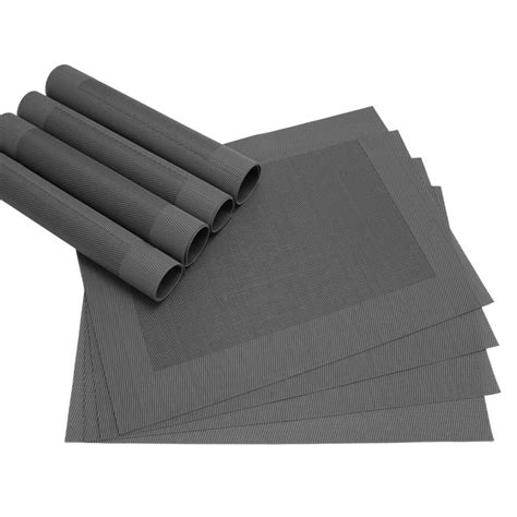 Tischset Platzset Borda Platzmatten 8er Set Schwarz Gewebt 46x33 Cm