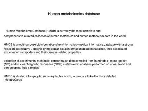 Ppt Plant Metabolomics Database Powerpoint Presentation Free Download Id3540543