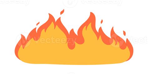 Cartoon Fire Effect A Yellow Bonfire Burns To Heat 22979476 Png