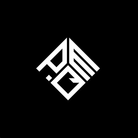 Pqm Letter Logo Design On Black Background Pqm Creative Initials